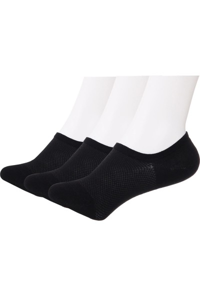 Carrier Plus Erkek Siyah Bambu Görünmez (Sneaker) Spor Ayakkabı Çorabı