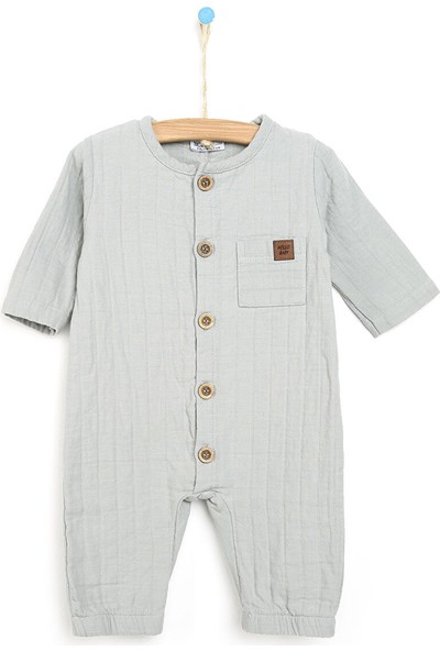 Hello Baby Yenidoğan Cepli Müslin Patiksiz Tulum