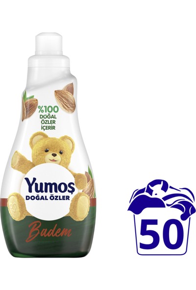 Yumoş Çamaşır Yumuşatıcı Doğal Özler Konsantre Badem 50 Yıkama 1200 ml 2 Adet Yumoş Çamaşır Yumuşatıcı Doğal Özler Konsantre Badem 50 Yıkama 1200 ml 2 Adet