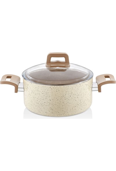 EW's Kitchenware 20 cm Krem Renk Granit Derin Tencere EW's Kitchenware 20 cm Krem Renk Granit Derin Tencere