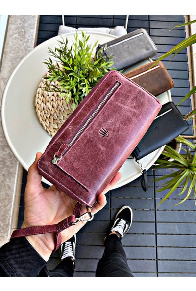 Justo Tıguan Bordo Telefon Cüzdanı Justo Tıguan Bordo Telefon Cüzdanı