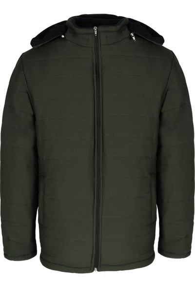 Oker Erkek Kapüşonlu Haki Şişme Mont