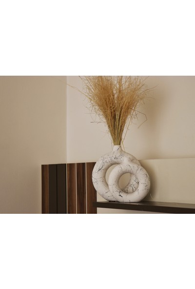 Mermer Desenli Halka Vazo Ikili Set Mermer Desenli Halka Vazo Ikili Set