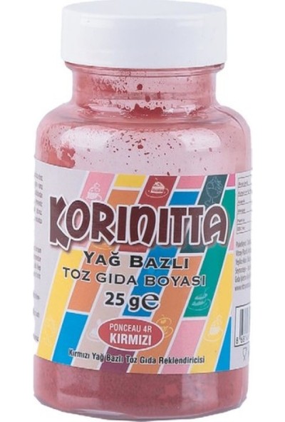 Korinitta Yağ Bazlı Gıda Boyası Bayrak Kırmızı 25 gr