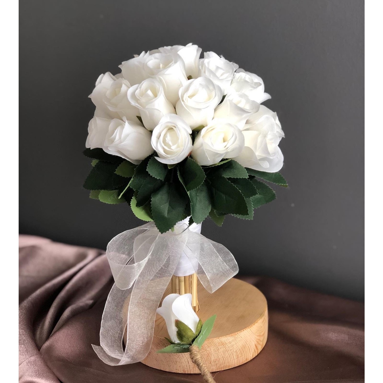 Luvienn Yeni Sezon Beyaz Gelin Buketi- Gonca Gül Gelin Fiyatı