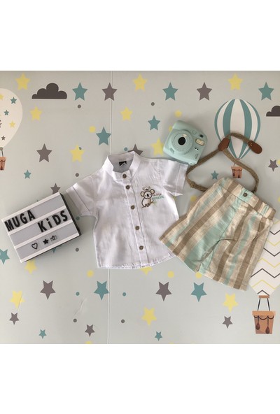 Muga Kids Salopet Gömlek2 Li Takım