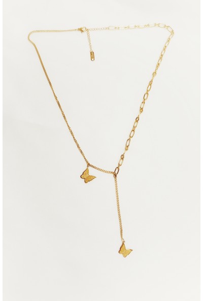 Stainless Steel Sallantılı Kelebekçelik Kolye