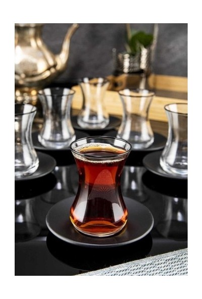 Karizma 12 Parça Çay Seti Metal Tabaklı Karizma 12 Parça Çay Seti Metal Tabaklı