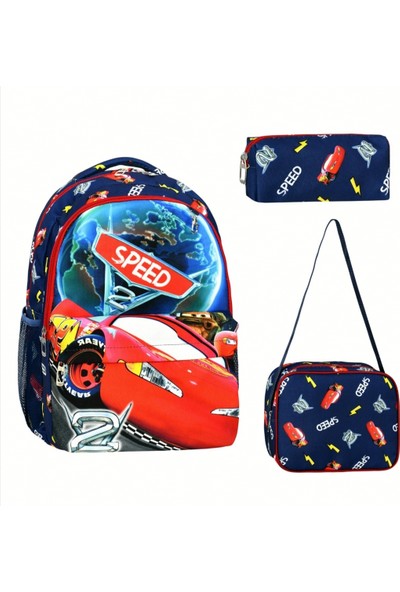 Çanta Araba Figürlü Beslenme Çantalı ve Kalem Kutulu Ilkokul Erkek Çocuk Okul Çantası Çanta Araba Figürlü Beslenme Çantalı ve Kalem Kutulu Ilkokul Erkek Çocuk Okul Çantası
