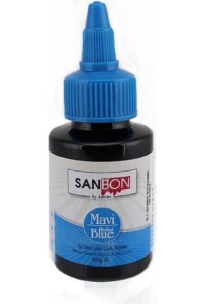 Sanbon Su Bazlı Likit Sıvı Gıda Boyası Mavi 60 gr Sanbon Su Bazlı Likit Sıvı Gıda Boyası Mavi 60 gr