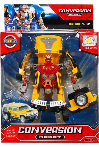 Sunman Dönüşebilen Robot Transformer Sesli Işıklı NO998-1 S00081234 2346 Sunman Dönüşebilen Robot Transformer Sesli Işıklı NO998-1 S00081234 2346