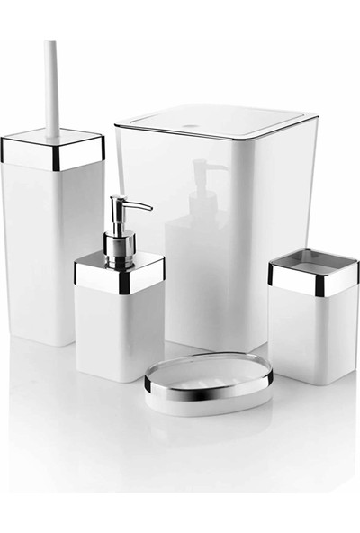 Grimor Life 5 Parça Akrilik Metalize Kaplamalı Lüx Banyo Seti Grimor Life 5 Parça Akrilik Metalize Kaplamalı Lüx Banyo Seti