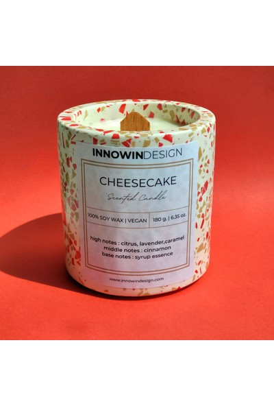 Innowin Design Cheesecake Kokulu Renkli Terazzo Desenli Silindir Soya Mum