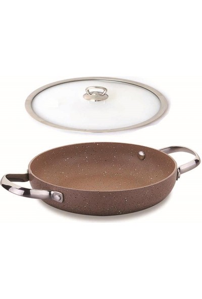 Korkmaz Granit Omlet Sahanı 16 cm Cam Kapaklı Korkmaz Korkmaz Granit Omlet Sahanı 16 cm Cam Kapaklı Korkmaz