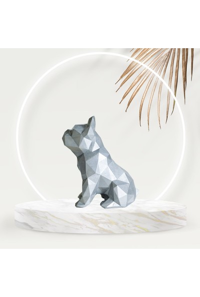 Minazey French Bulldog Silver Biblo Heykel Dekorasyon Ürünü