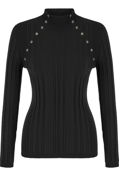 İpekyol Düğme Aksesuarlı Fitilli Triko