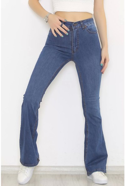 Serçe Shop Ispanyol Paça Kot Pantolon Koyumavi 9730.1184. Serçe Shop Ispanyol Paça Kot Pantolon Koyumavi 9730.1184.