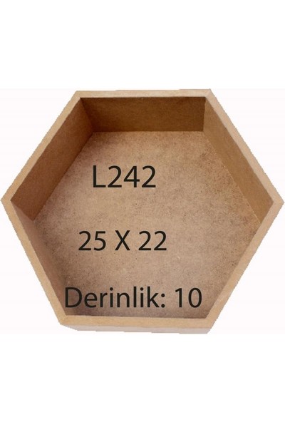 L242 Küçük Petek Raf, Dekoratif Boyasız Mdf Duvar Rafı