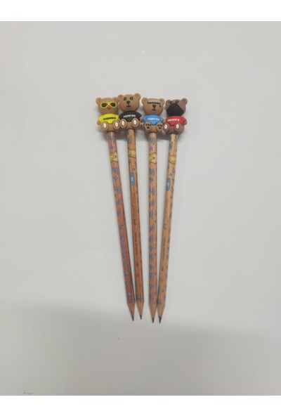 Sevimli Ayıcıklar Kalem Başlıklı Kalem Seti 4'lü