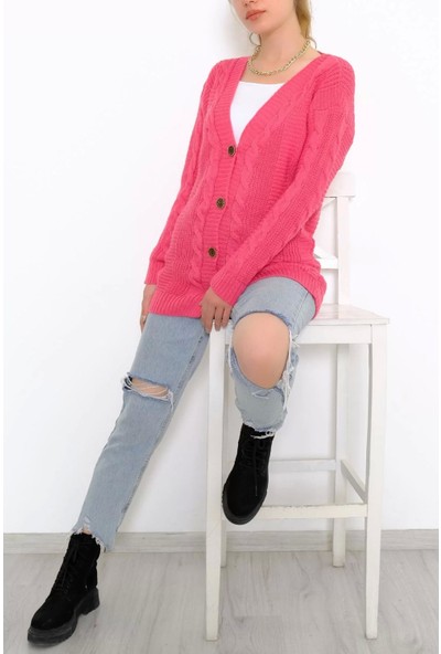 Serçe Shop Düğmeli Hırka Fuşya 212.1577.