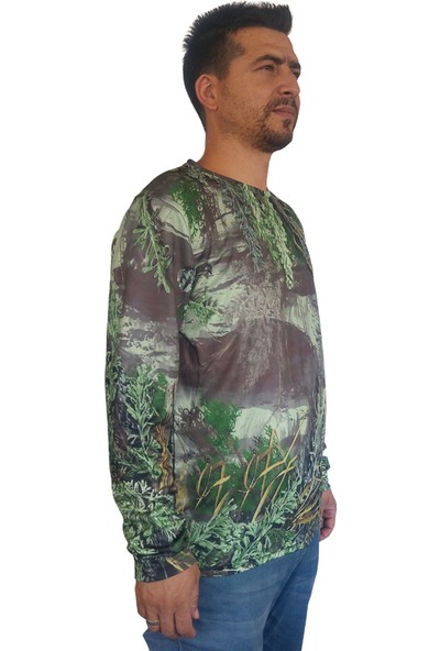 Savage Antler Adaçayı Desen Uzun Kollu Tshirt Xxl