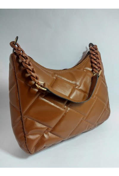 Özol Kadın Baklava Tasarım Nakışlı Yumuşak Zincirli El Omuz Çanta