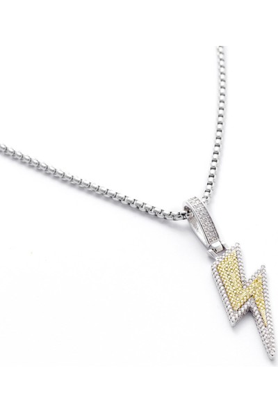 Celikchi Unisex Çelik Gold Detay Kolye Celikchi Unisex Çelik Gold Detay Kolye