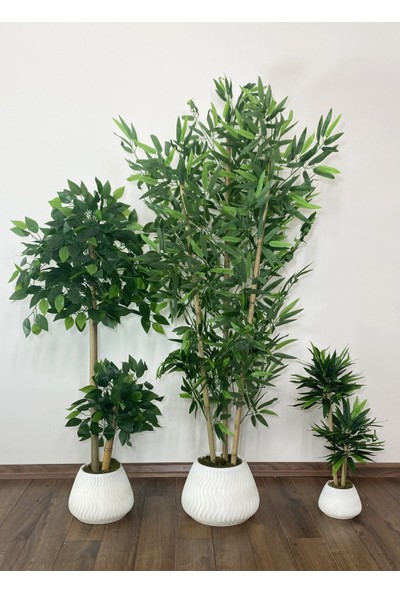 Biçiçek Yapay Bambu Ağacı 160CM + 125CM Benjamin Ağacı Yoğun Yapraklı+Mını Bambu Biçiçek Yapay Bambu Ağacı 160CM + 125CM Benjamin Ağacı Yoğun Yapraklı+Mını Bambu
