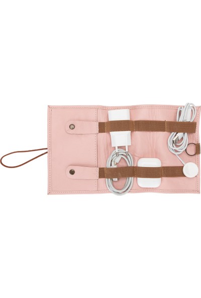 Deri Kablo Aksesuar Taşıma Çantası Nu2 Pembe Deri Kablo Aksesuar Taşıma Çantası Nu2 Pembe
