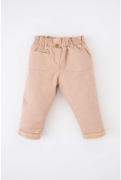 DeFacto Kız Bebek Comfort Fit Paça Ucu Katlamalı Gabardin PANTOLON Y5100A222WN DeFacto Kız Bebek Comfort Fit Paça Ucu Katlamalı Gabardin PANTOLON Y5100A222WN