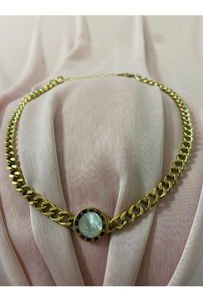 Jamely Accessory Sedef Taşlı ve Mat Iki Yönlü Çelik Kolye 316L Jamely Accessory Sedef Taşlı ve Mat Iki Yönlü Çelik Kolye 316L