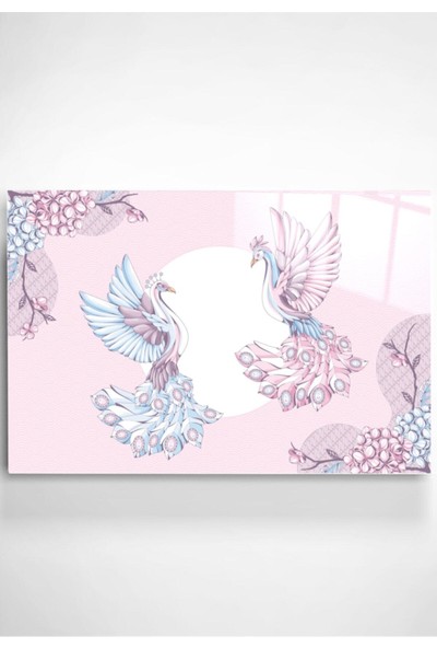 Digi-Art Double Peacock Cam Tablo 70X110 Digi-Art Double Peacock Cam Tablo 70X110