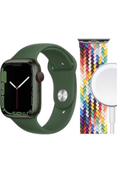 Mabes Watch 7 DT300 Pro Akıllı Saat 2022 Wireless Şarj Nfc B.t 5.2 Yeşil