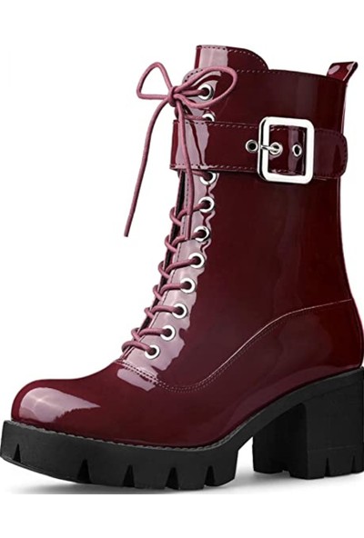 Allegra K Kadın Zip Platform Savaş Botu