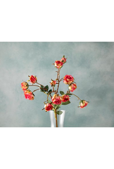 English Home Autumn Bouquet Tek Dal Yapay Çiçek 62 cm Koyu Pembe