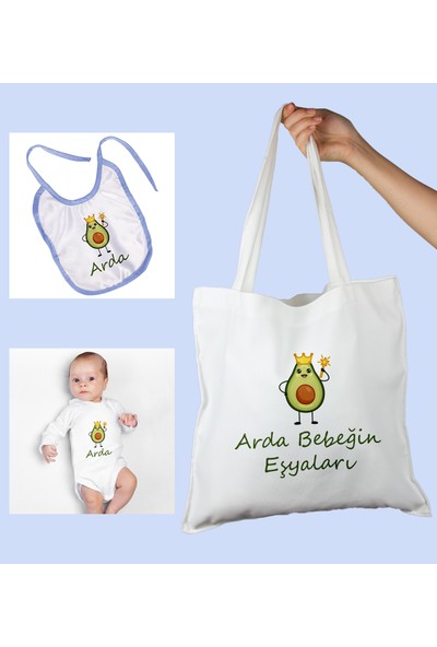 Ejoya Bebeklere Özel Çantasında Kişiye Özel Zıbın ve Önlük Bebek Hediye Seti Ejoya Bebeklere Özel Çantasında Kişiye Özel Zıbın ve Önlük Bebek Hediye Seti