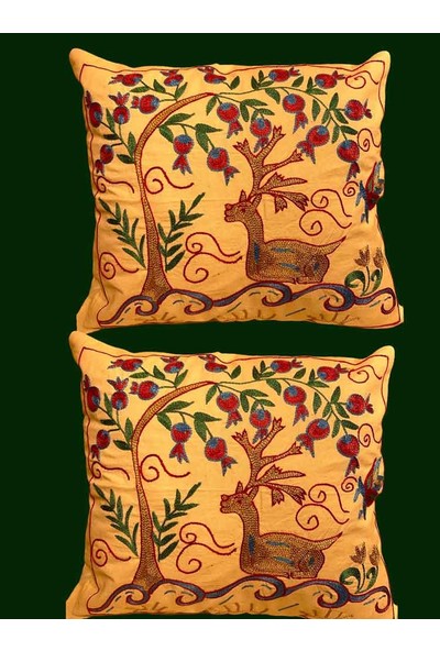 Rustik Ev El Dokuma Ipek Suzani Kırlent Kılıfı & Ikili Takım Rustik Ev El Dokuma Ipek Suzani Kırlent Kılıfı & Ikili Takım
