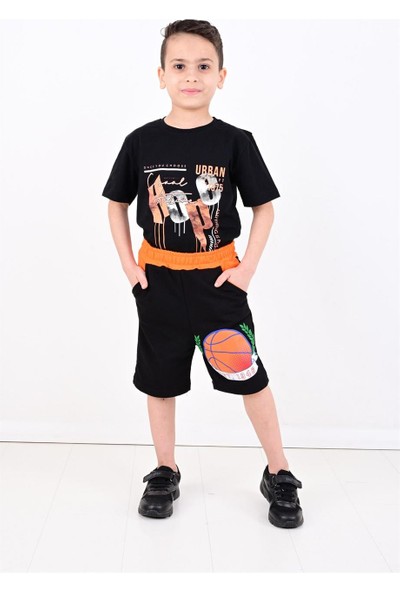 Espina Erkek Çocuk Şort T-Shirt Takım Basketbol Topu Baskılı