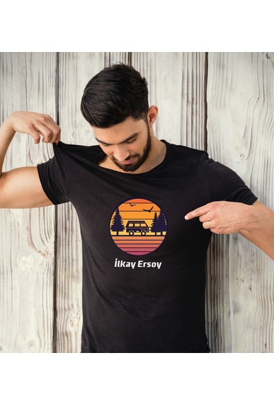 Vebudur Kişiye Özel Outdoor Tasarımlı Isim Yazılı Pamuklu Tişört -Siyah Vebudur Kişiye Özel Outdoor Tasarımlı Isim Yazılı Pamuklu Tişört -Siyah