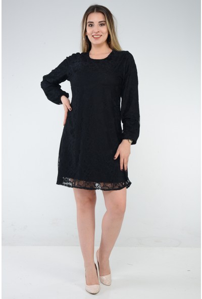 Cnr Triko Dantelli Kısa Elbise