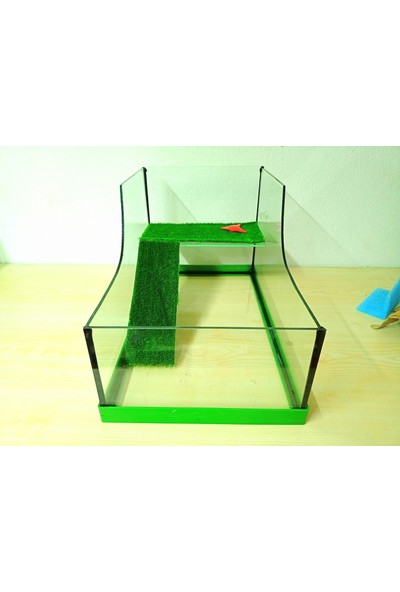 Kaplumbağa Bahçesi Kalın Cam Akvaryum Büyük Boy Yeşil 45 cm Kaplumbağa Bahçesi Kalın Cam Akvaryum Büyük Boy Yeşil 45 cm