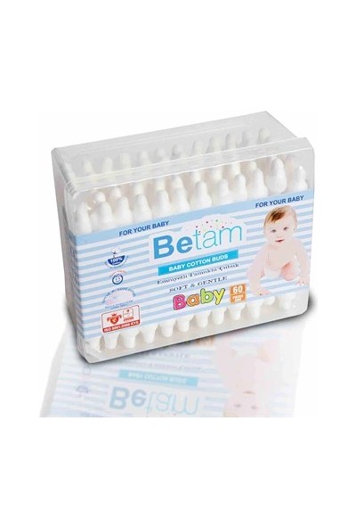 Betam Emniyetli Bebek Kulak Çubuğu 60'lı Betam Emniyetli Bebek Kulak Çubuğu 60'lı