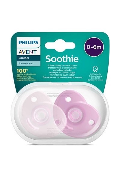 Philips Avent Soothie Ortodontik Saklama Kutulu 2li Emzik 0-6 Ay - Kız