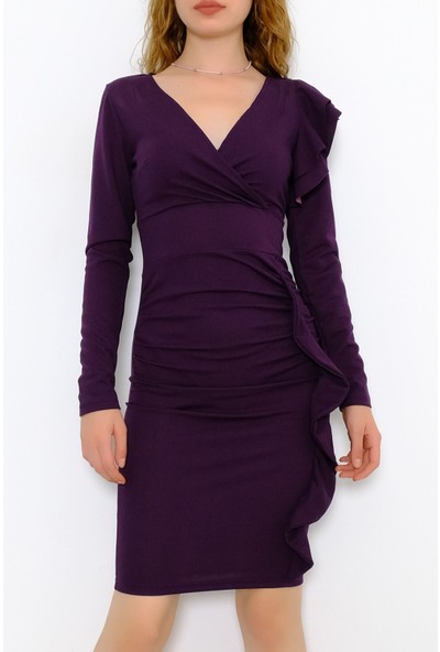 Myglobal Kruvaze Elbise Mor - 581919.1592.
