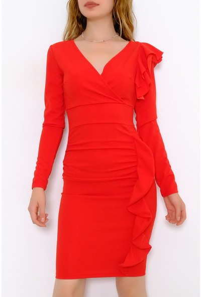 Myglobal Kruvaze Elbise Kırmızı - 581919.1592.