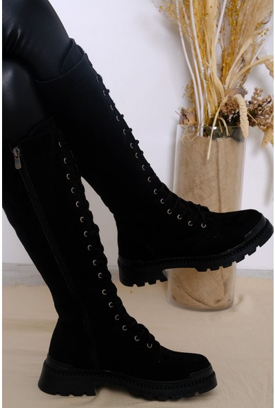 Myglobal Fermuarlı Uzun Çizme Süetsiyah - 10157.264.