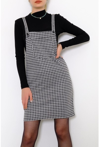 Myglobal Desenli Salopet Elbise Grisiyah - 10149.1567. Myglobal Desenli Salopet Elbise Grisiyah - 10149.1567.