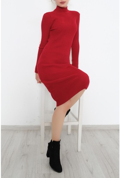 Myglobal Yarım Balıkçı Elbise Kırmızı - 10072.1612.