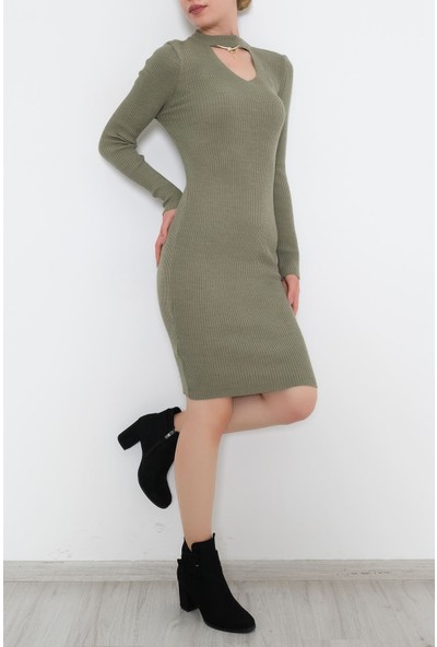 Myglobal Önü Dekolteli Elbise Yeşil - 10009.1612.