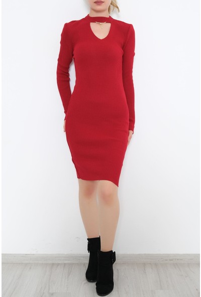 Myglobal Önü Dekolteli Elbise Kırmızı - 10009.1612.